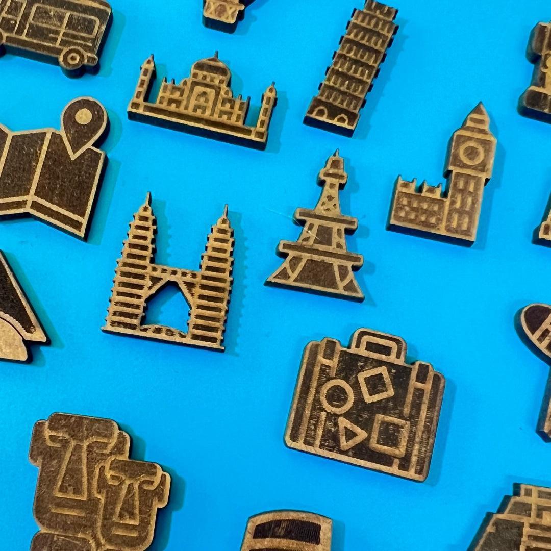 Kit de Pines de Monumentos especiales en Madera Adhesivos para MADEMAP ...